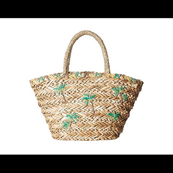 Hat Attack | Bags | Hat Attack Palm Tree Wicker Tote Bag Nwt | Poshmark